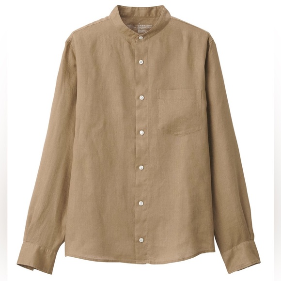 Muji | Shirts | Muji Muji French Linen Washed Stand Collar Shirt | Poshmark